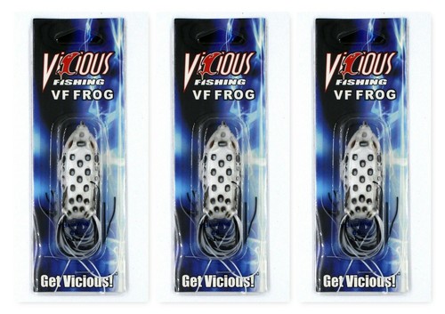 (3) Vicious Fishing Topwater 2" VF Frog 1/4 Oz. Pearl Midnight VF50-PM ...