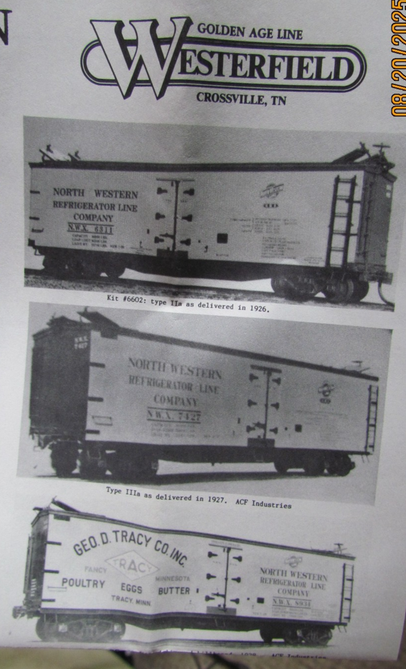 HO Westerfield AC&F 40' Type IIIa Reefer NWX Tracy Plastic Kit w/Decals ...