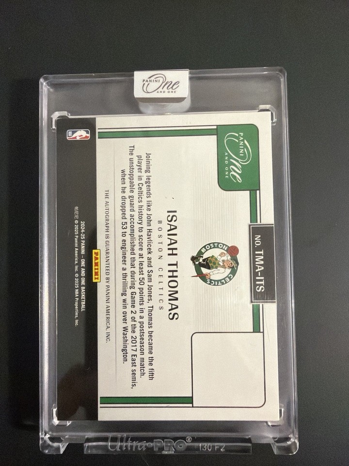 Isaiah Thomas Auto /35 Panini One & One Celtics On-Card Autograph SSP ...