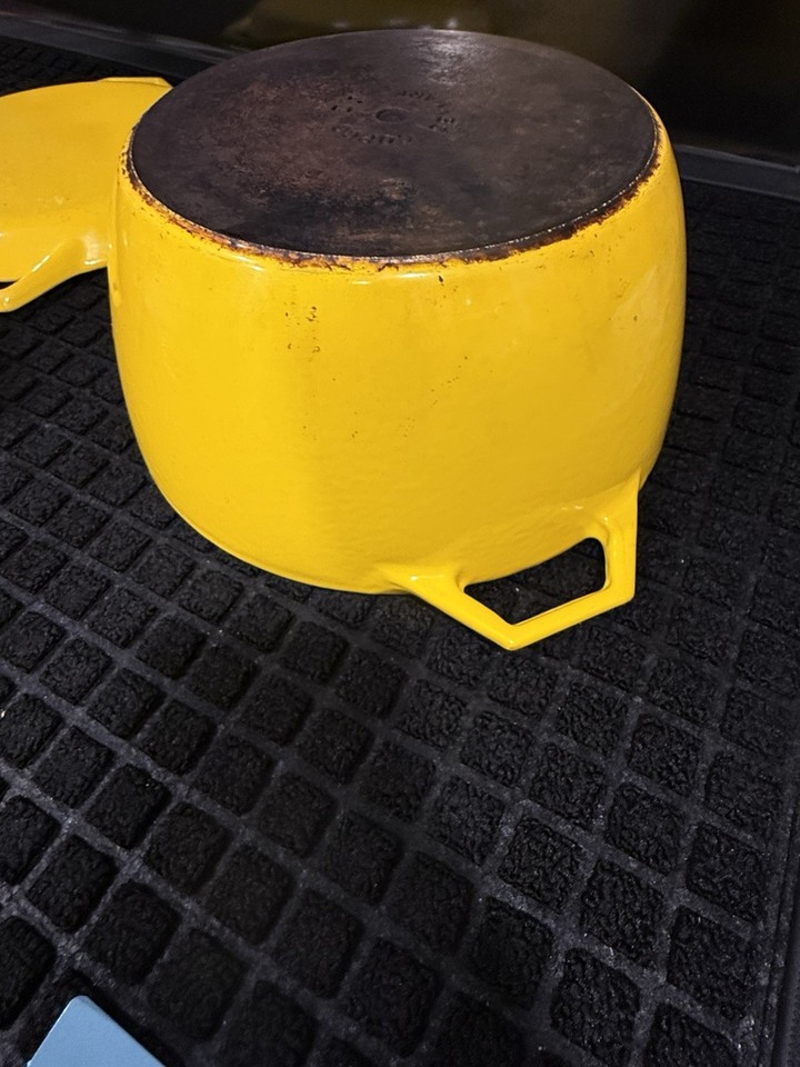 Vintage COPCO Denmark D3 Yellow Cast Iron Enameled Dutch Oven | eBay