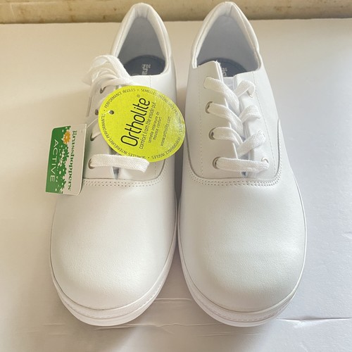 Grasshopper Active Shoes Women’s 12WW White Leather Lace-Up Comfort ...