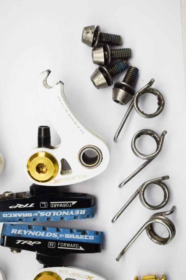 TRP EUROX MAGNESIUM WHITE/ GOLD CYCLOCROSS CX GRAVEL CANTILEVER BRAKE ...