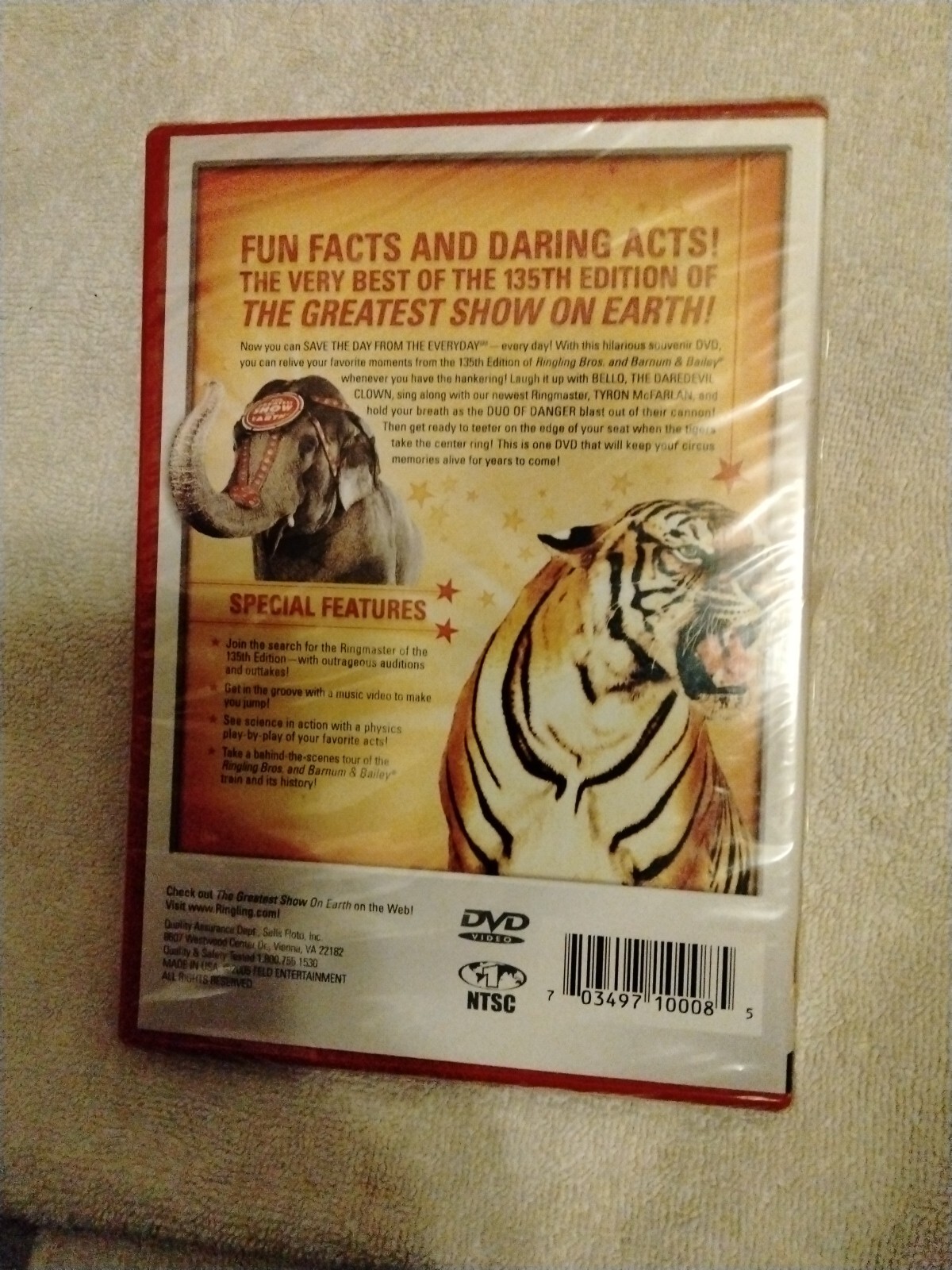 Ringling Bros 135th Edition Souvenir DVD Barnum Bailey Circus for sale ...