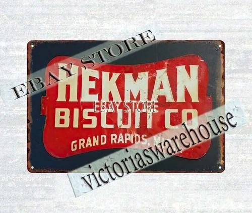 1900s HEKMAN BISCUIT CO. GRAND RAPIDS Michigan metal tin sign | eBay