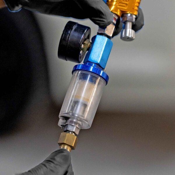 Spray Paint Gun 1/4'' BSP Mini in Line Air Filter Moisture Water Trap ...