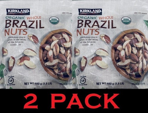 2x KIRKLAND Signature USDA ORGANIC WHOLE BRAZIL NUTS 24 oz Bag - 2 PACK ...