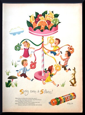 1947 Life Savers Five Flavor Spring Time Maypole Fruit Vintage Print Ad ...