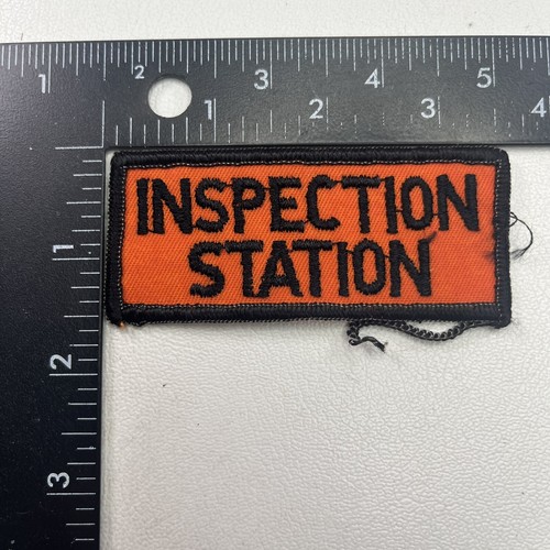 Vintage Black On Orange INSPECTION STATION Patch 00G2 | eBay