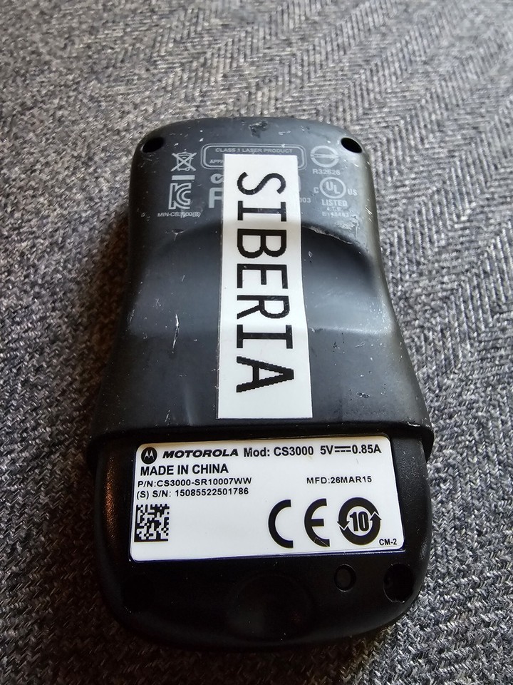 Motorola Symbol CS3000 Black Wireless Bluetooth 1D Linear Laser Barcode ...