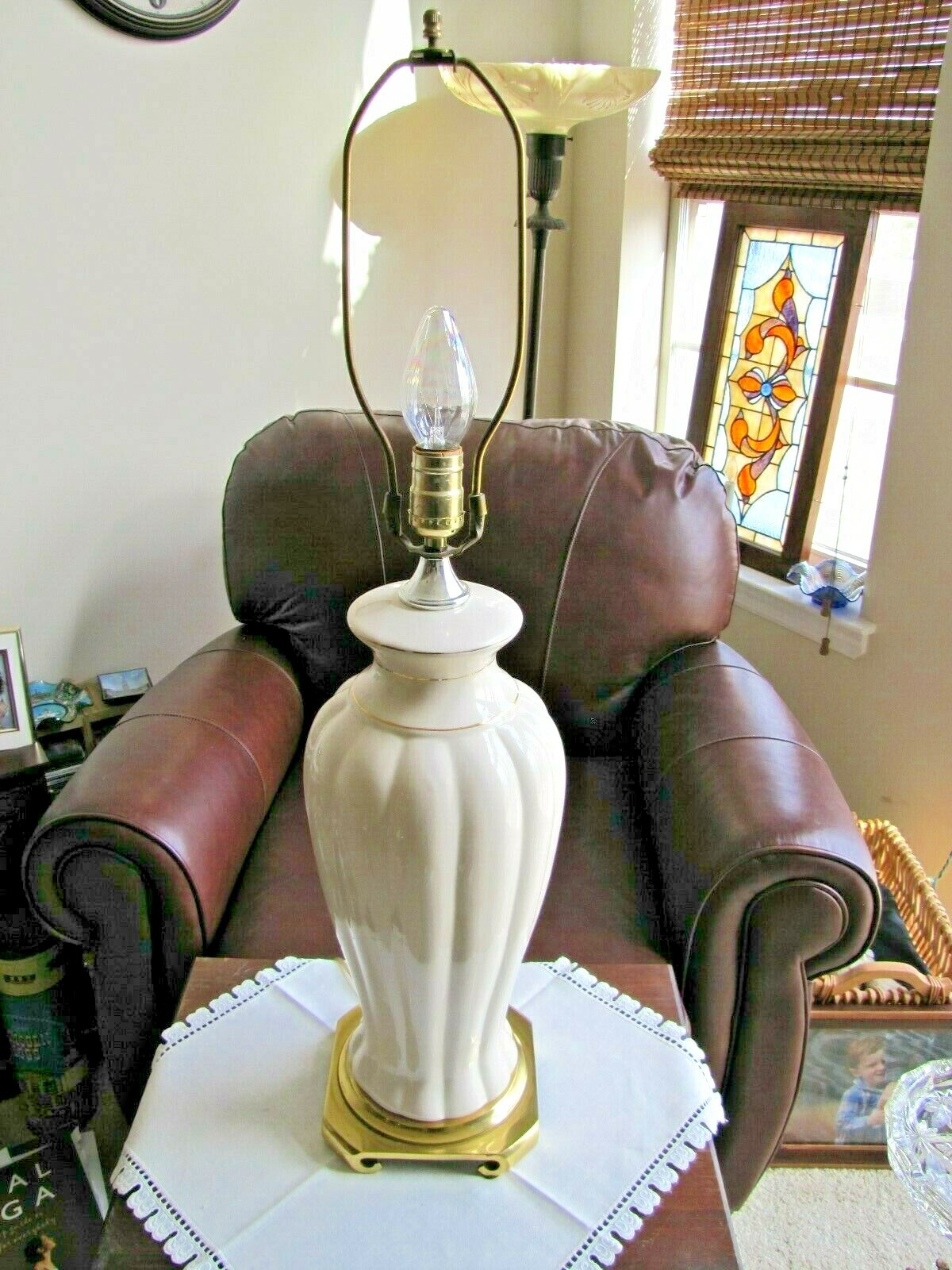 Vintage Berman Ceramic w/ Brass Base Lamp | eBay