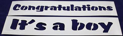 2 Pc Set Message Stencils 14 Mil Mylar-3 3/4"H x 17" L Painting/Crafts ...
