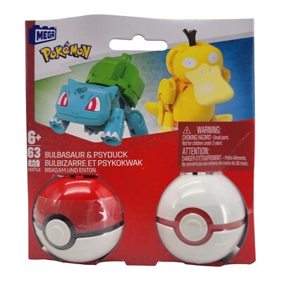 Mega Nintendo Pokemon Poke Ball Collection Bulbasaur and Psyduck 63 ...