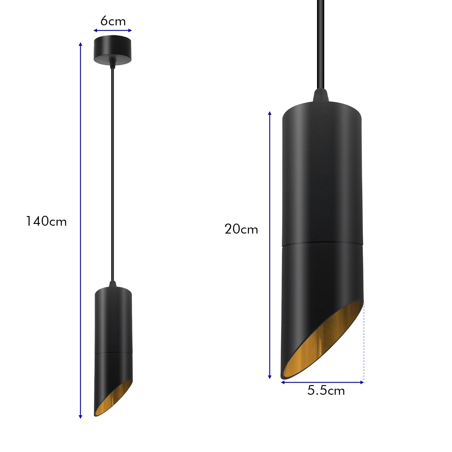 LED Ceiling Pendant Light Long Tube Modern Cylinder Pipe Contemporary ...