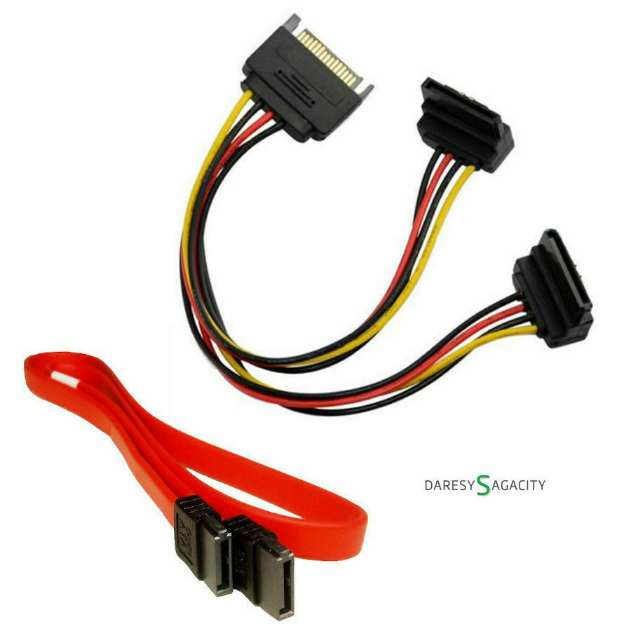 D-S SATA HDD SSD Ersatz Kabel Kit Set (1 auf 2 15P Strom Adapter + 6Gb ...