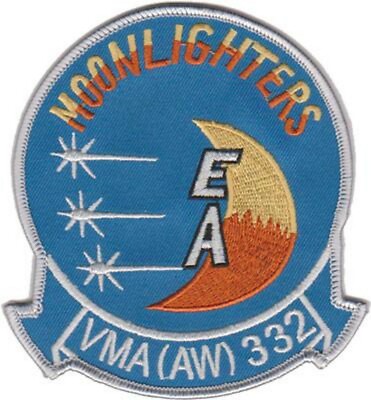 4.5" MARINE CORPS VMA(AW)-332 MOONLIGHTERS EA WING BLUE EMBROIDERED ...