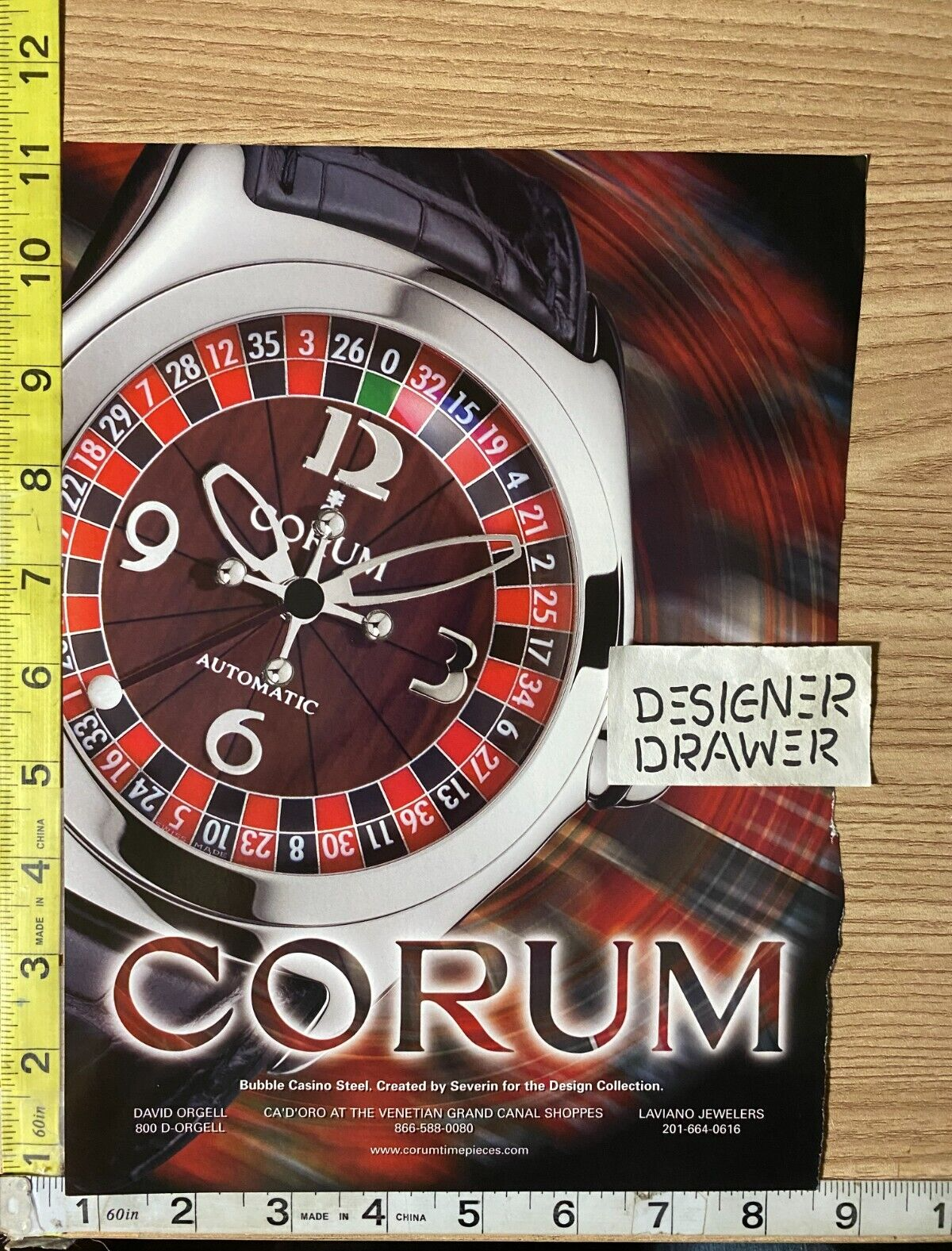Corum Watches Roulette Wheel Scene Print Advertisement | eBay