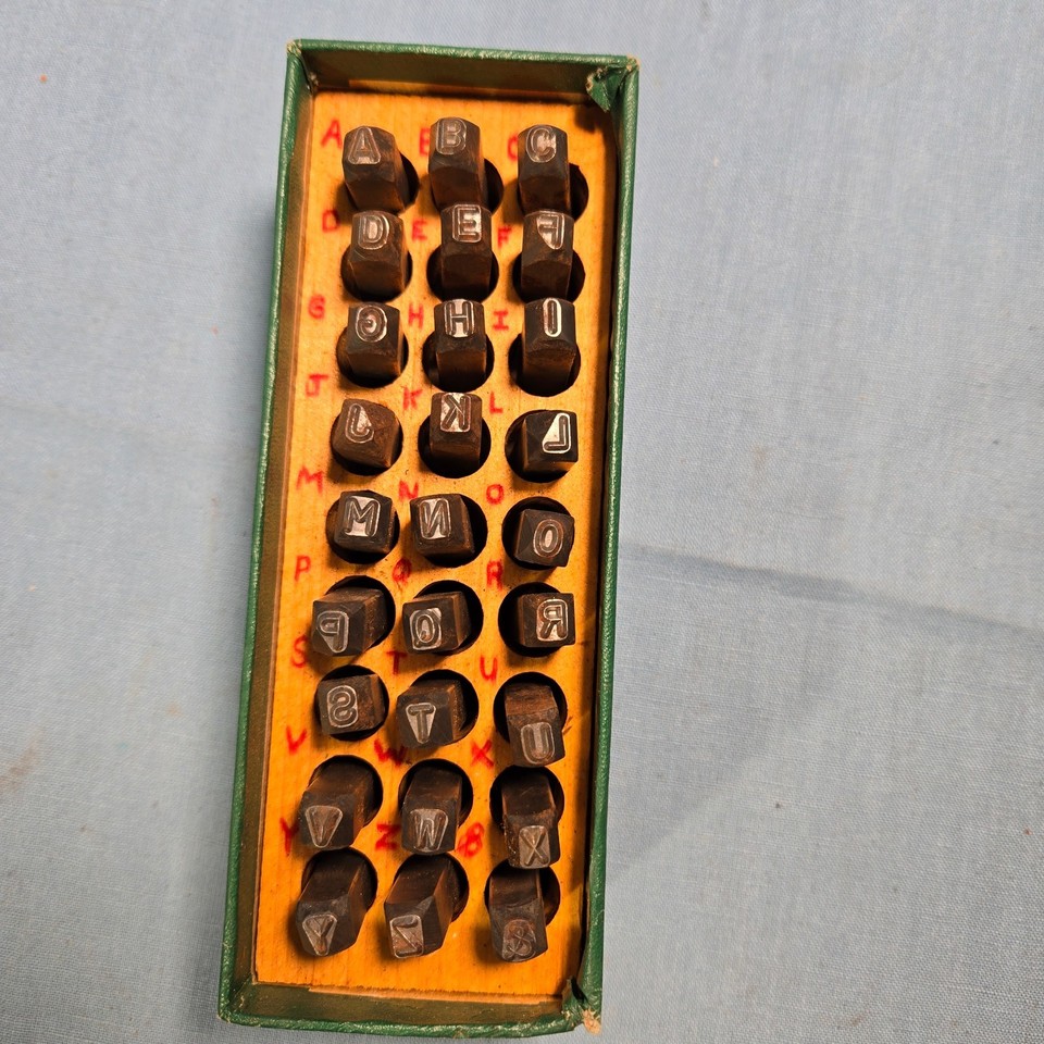 Vintage Mark Rite 3/16” Letter Alloy Steel Stamp Set Complete Alphabet ...