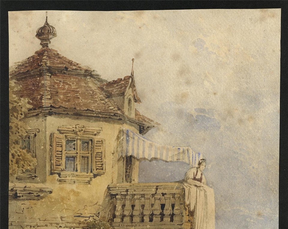 In The Style Of Samuel Prout - At Wurzburg - Watercolour Painting ...