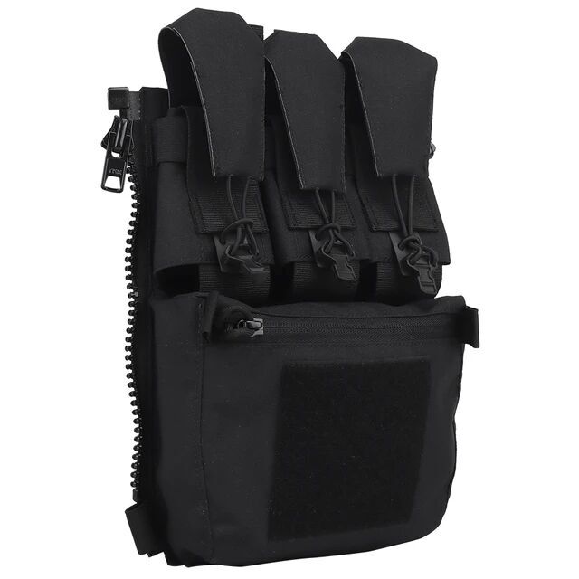 Tactical Plate Carrier Vest Tri-Pocket Back Panel Storage Pouch for ...