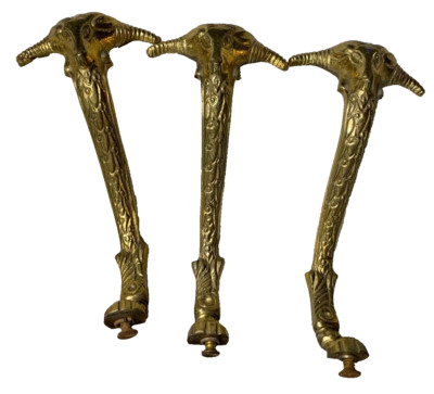 Salvaged Vintage Antique Brass Bronze Ram Legs Hooves w/ Screws on Feet ...
