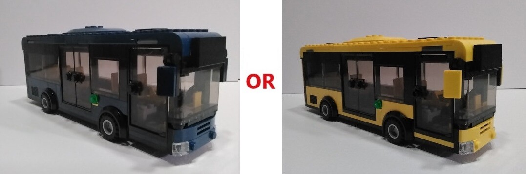 2in1 Custom Colors Buses with Bus Stop - This is a Modified LEGO 60335 ...