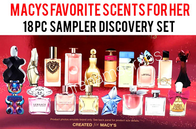 Macys FAVORITE SCENTS 18 Pc. HOLIDAY SAMPLER DISCOVERY SET FOR HER ...