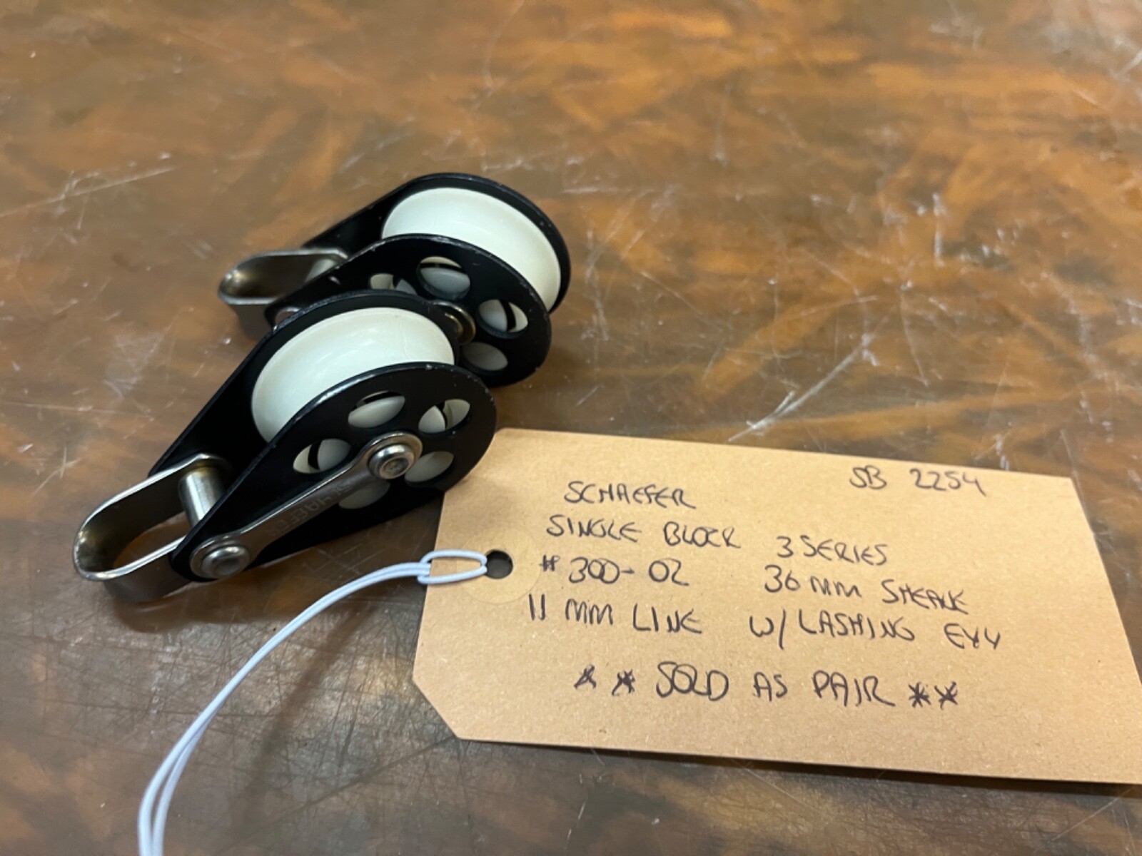 SCHAEFER SINGLE BLOCK 3 SERIES # 300-02 36MM SHEAVE LINE II MM W ...