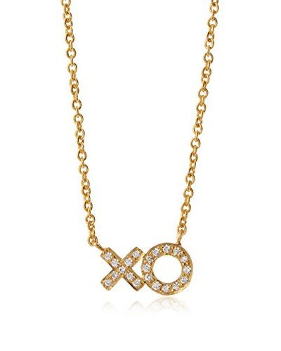 Kevia 18K Gold Plated Cubic Zirconia Crystal Pave XO 16 + 3" extension ...