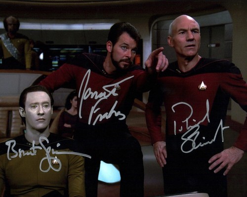 Star Trek: The Next Generation 8x10 Signed Cast x3 Frakes Spiner ...