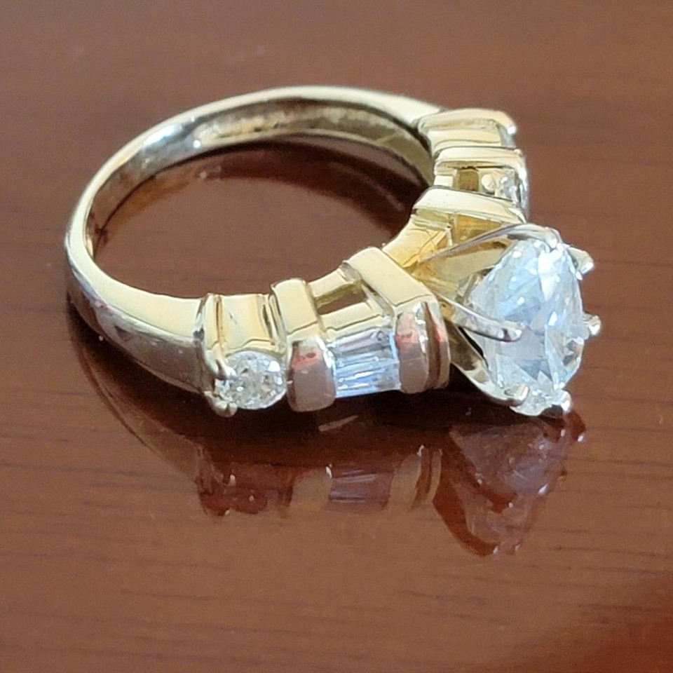 STUNNING NATURAL 2.35 CT. TW G-H DIAMOND RING 14 CT. YELLOW/WHITE GOLD ...