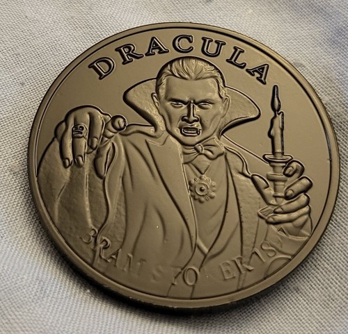 Frankenstein Count Dracula Dark Black Silver Coin Castle Halloween ...