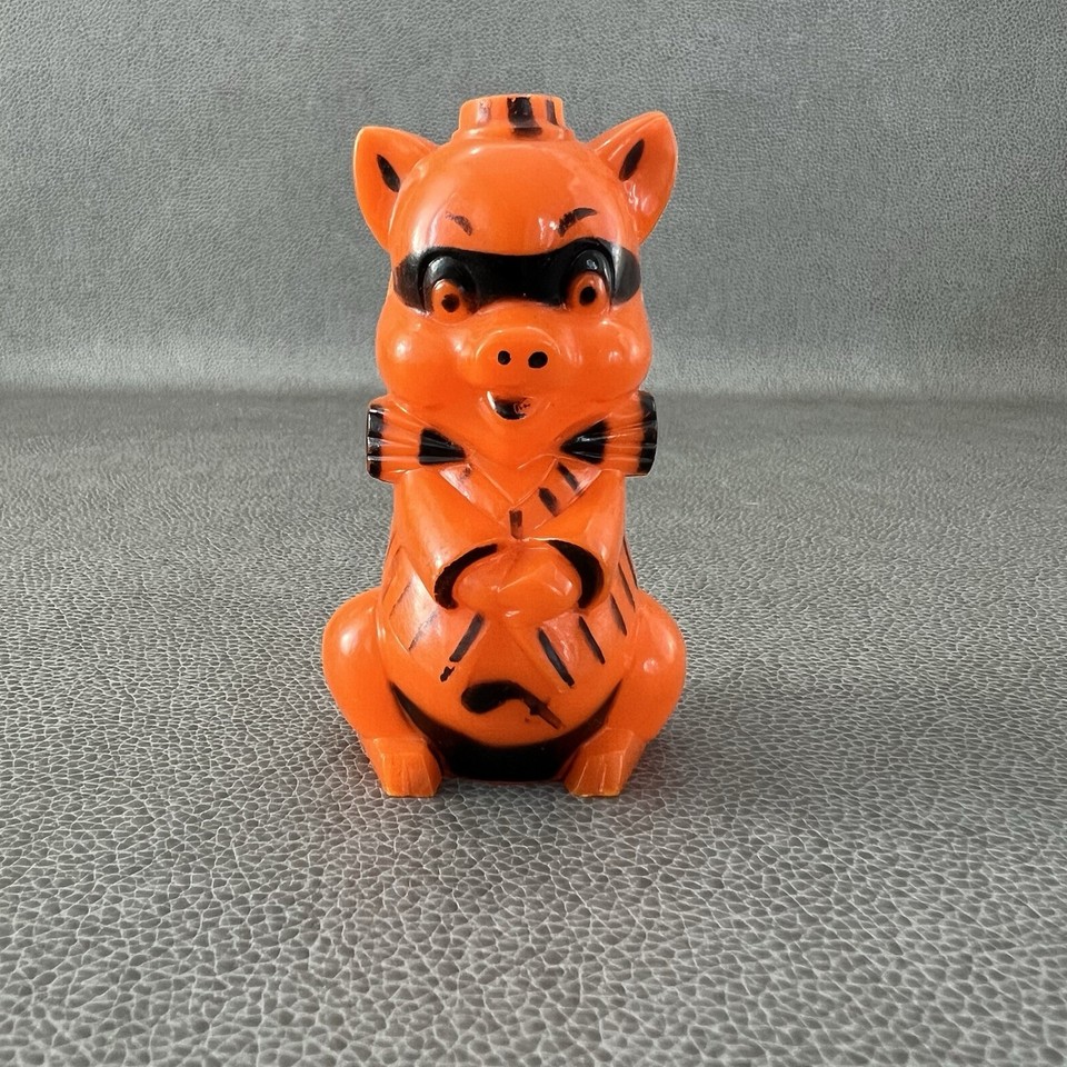 Rosbro Rosen Vtg Halloween Pig Bandit Masked Pig Hard Plastic Candy ...