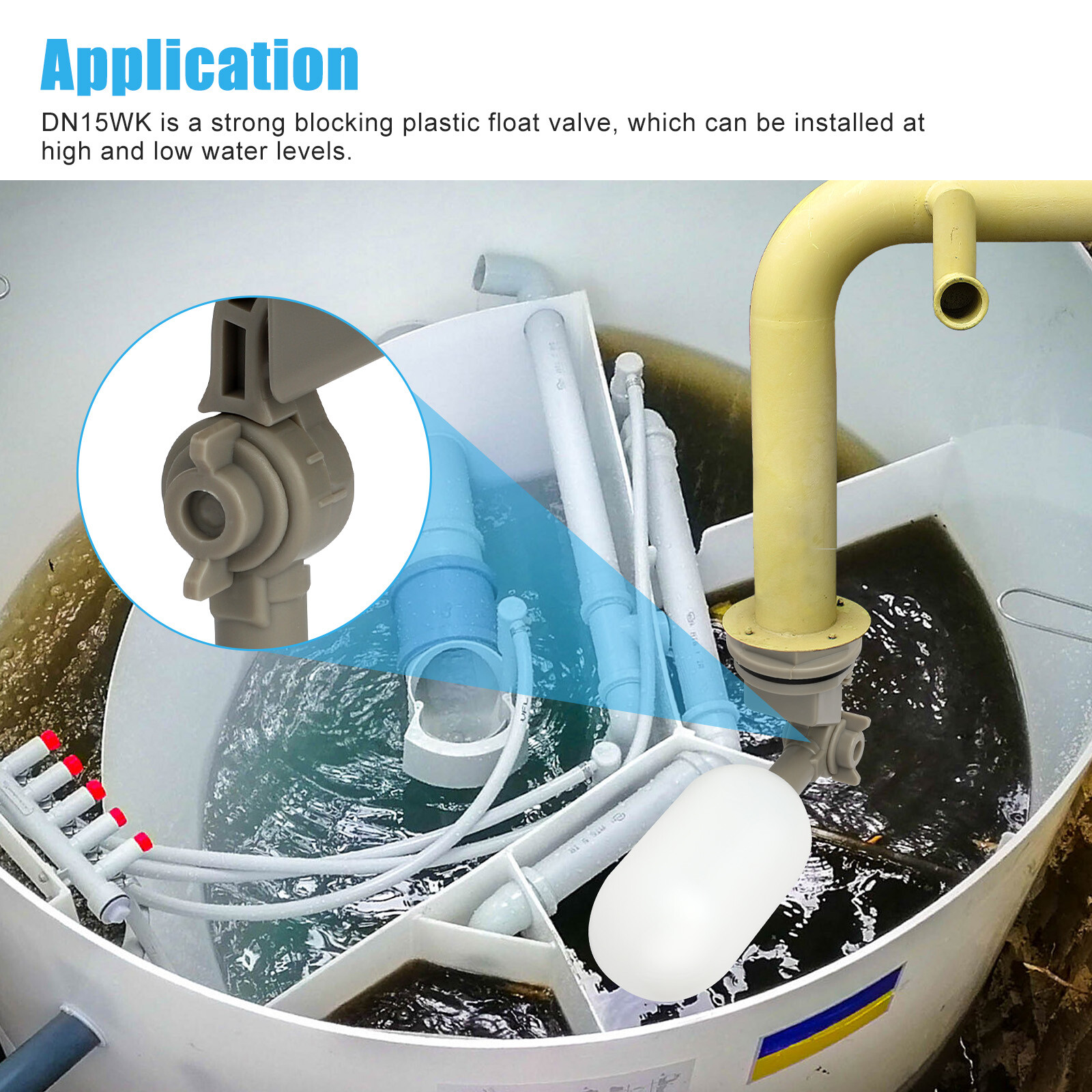 4Pcs Water Float 1/2" Automatic Shut Off Valve Quick Connctor Tank ...