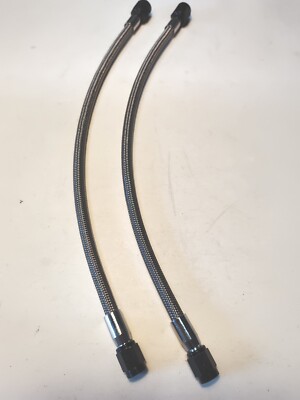 4AN 24" NITROUS OXIDE STAINLESS BRAIDED HOSE 4AN To 3AN BLACK ENDS PAIR ...