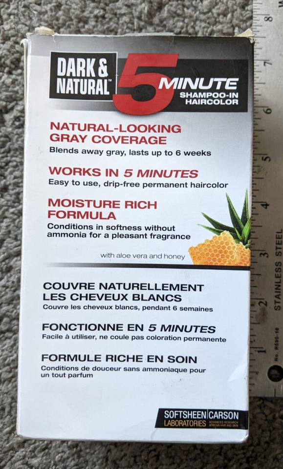 NEW OPEN BOX SOFT SHEEN CARSON NATURAL BLACK DARK 5 MINUTE SHAMPOO IN ...