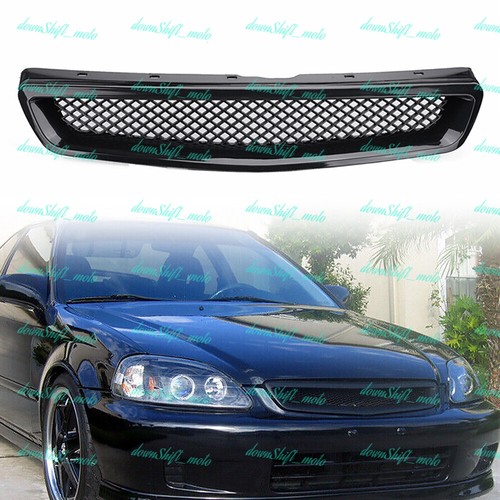 For 99-00 Honda Civic EK JDM Type-R Style Black Mesh ABS Front Hood ...