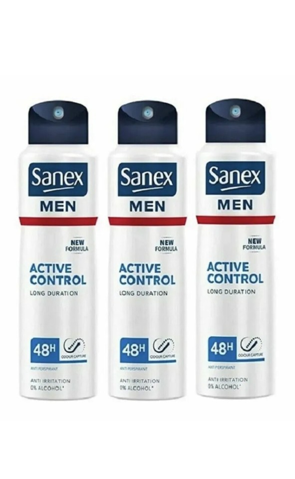 Sanex Men Active Control 48hr AntiPerspirant Deodorant Spray 6x200ml ...