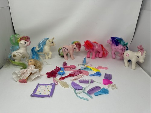 G1 My Little Pony Large LOT Ponies & Accessories MLP combs Ribbons ...