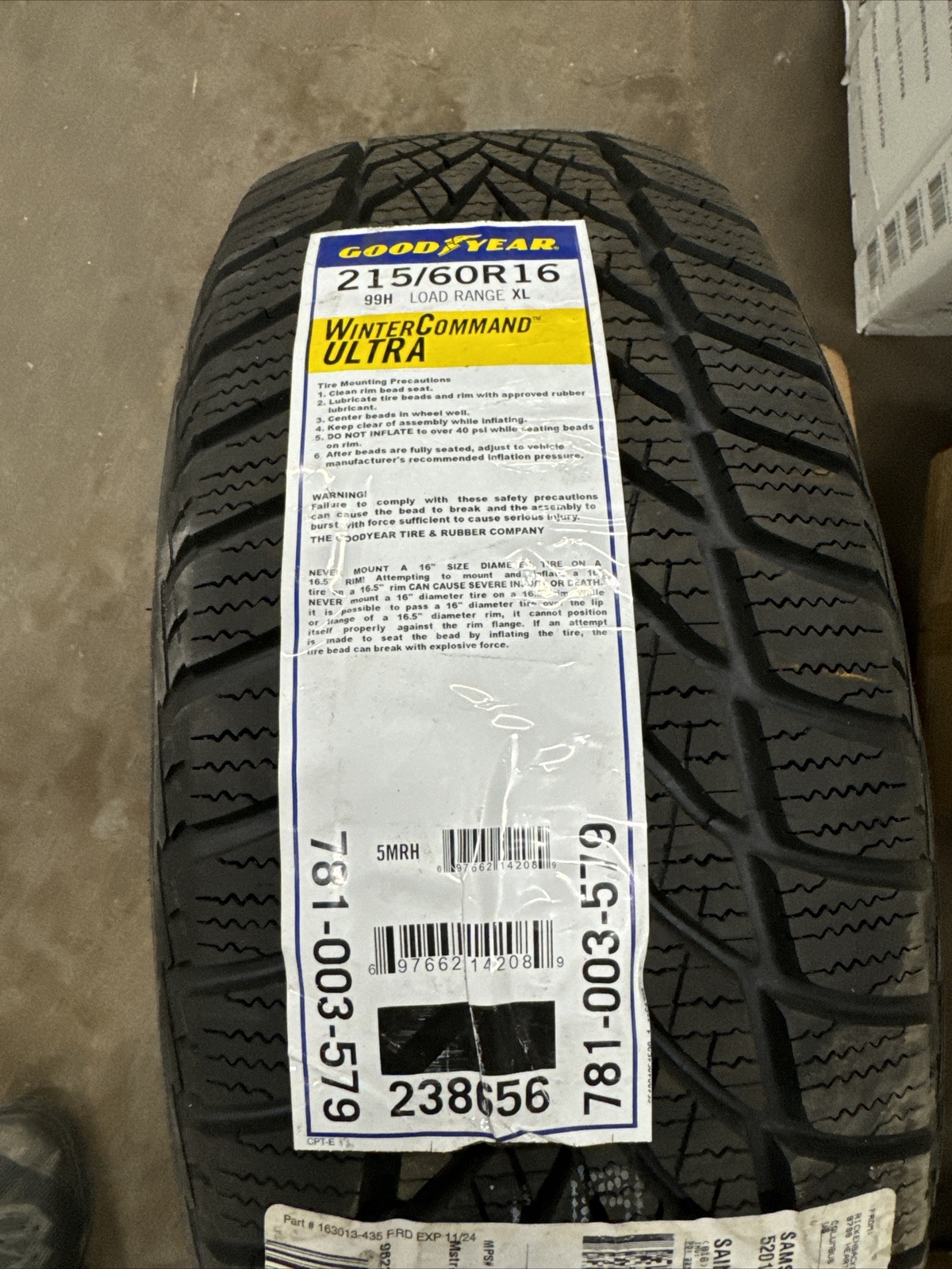 GOODYEAR 215/60R16 Winter Command Ultra Tire (1 Tire) | eBay