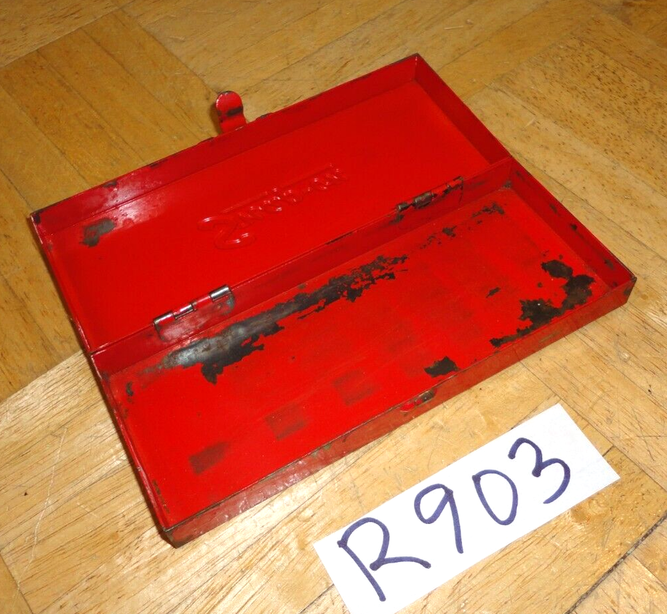 SNAP ON TOOLS SMALL RED METAL STORAGE BOX 6 INCH LONG, 2-1/2 WIDE, 1 ...