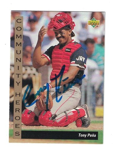Tony Pena Signed Autographed 1993 Upper Deck Card Indians Pirates Error ...