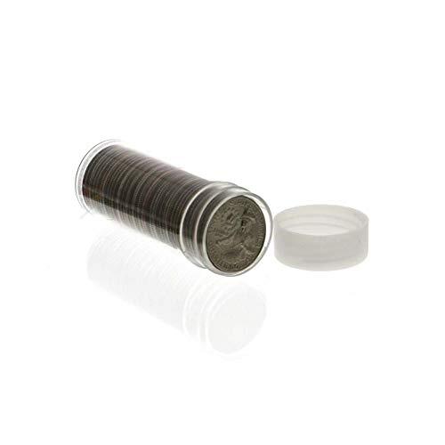 10 Pack Coin Storage Tubes Round Clear Plastic with Screw On Tops for ...