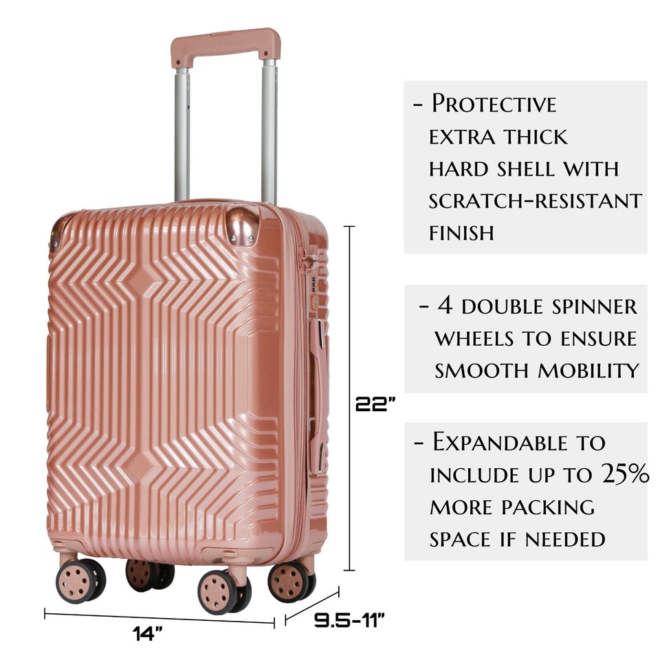 20-Inch Hardside Carry-On Expandable Luggage with Spinner Wheels & TSA ...