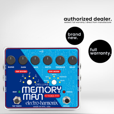 Electro-Harmonix Deluxe Memory Man 1100-TT Analog Bucket Brigade Tap ...