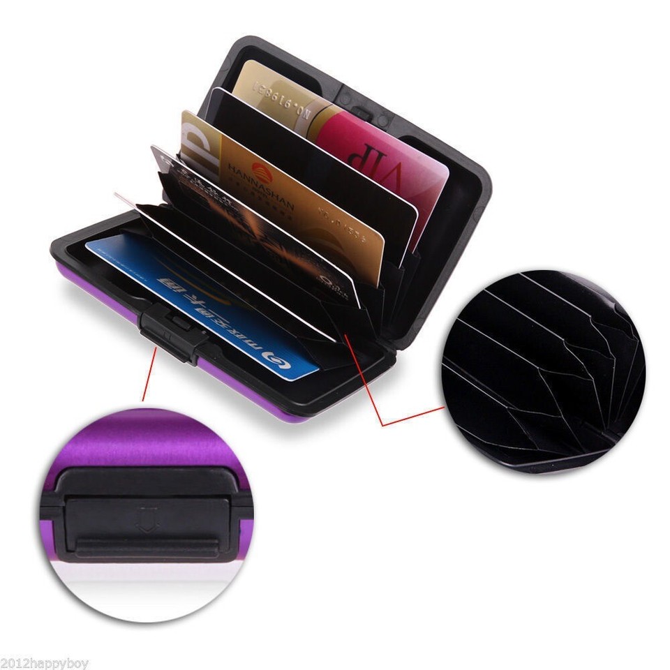 Mens Womens Plastics Credit Card Slot Anti-Theft Wallet Small Card ...