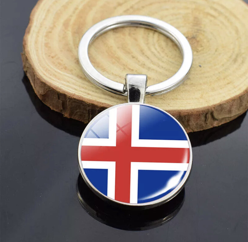 Keyring Flag Country Double Sided Glass Keychain European Flags Car ...