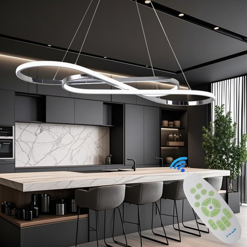 Modern LED Pendant-Light Dimmable-Fixture Height Adjustable-Chandelier ...