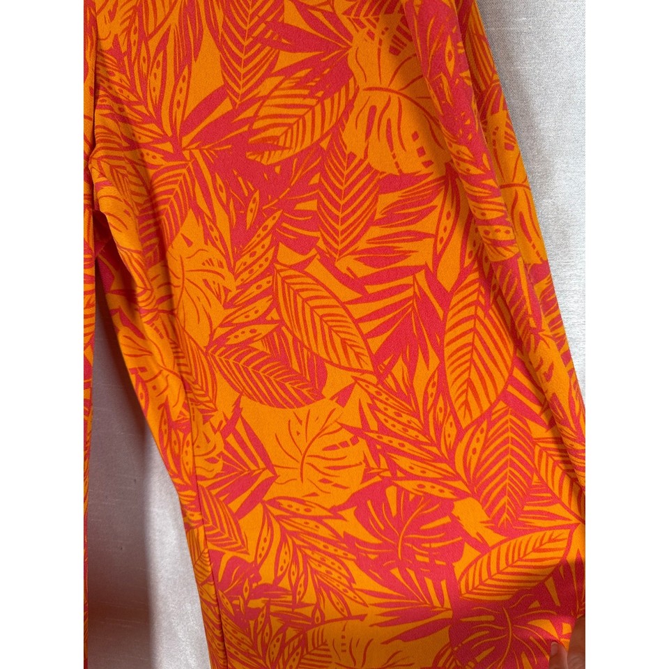 Bar III Women's 4X Orange Pink Jungle Shapes Wide Leg Smocked Waist ...