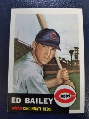 Ed Bailey Cincinnati Reds 1991 Topps Archives 1953 Topps Reprint BLANK ...