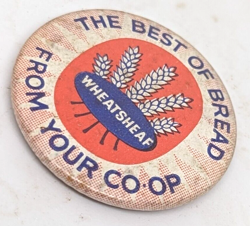 Vintage CO-OP Wheatsheaf Advertising Bread Staff 1960's Badge Pin ...